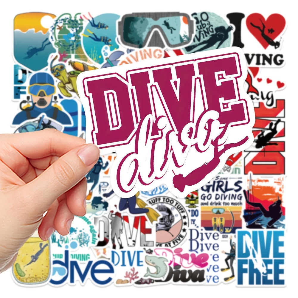 50pcs Waterproof Diving Sign Stickers for Home Decoration – Diving ...