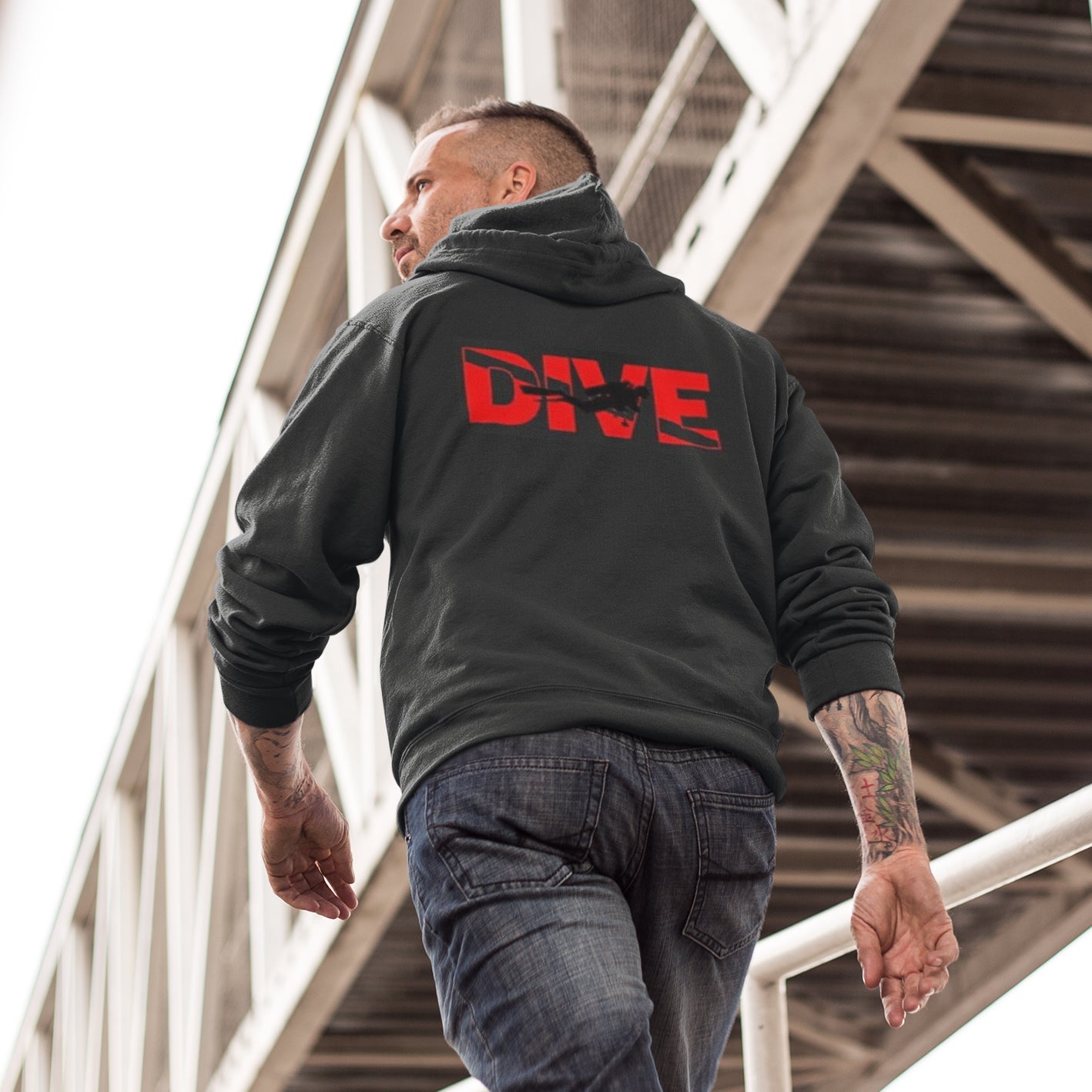 Scuba diving Hoodie for Men | coated Fleece DIVE – Diving Specials Shop