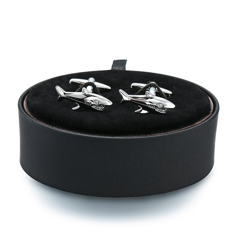Shark Silver Cufflinks – Diving Specials Shop
