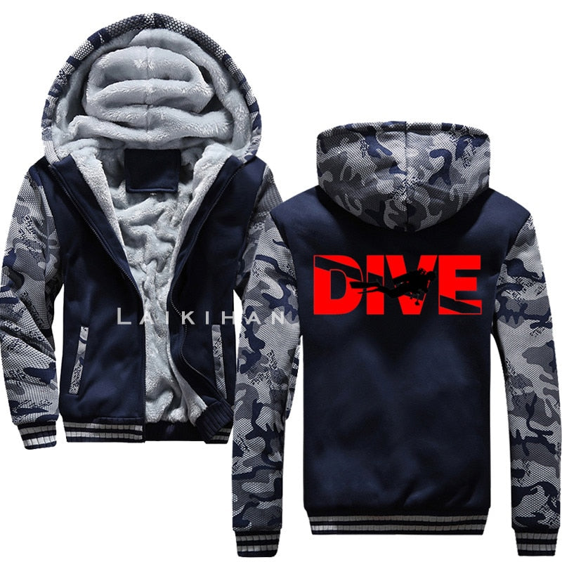 Scuba diving Hoodie for Men | coated Fleece DIVE – Diving Specials Shop