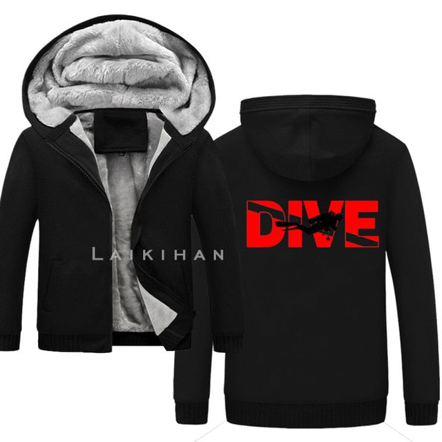 Scuba diving Hoodie for Men | coated Fleece DIVE – Diving Specials Shop