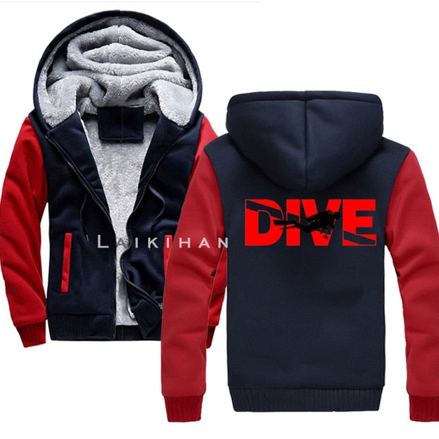 Scuba diving Hoodie for Men | coated Fleece DIVE – Diving Specials Shop